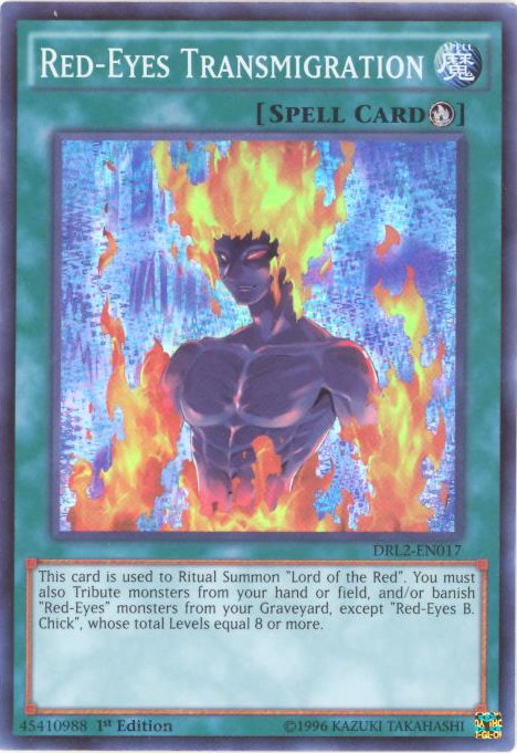 Yu-Gi-Oh Card - DRL2-EN017 - RED-EYES TRANSMIGRATION (super rare holo ...