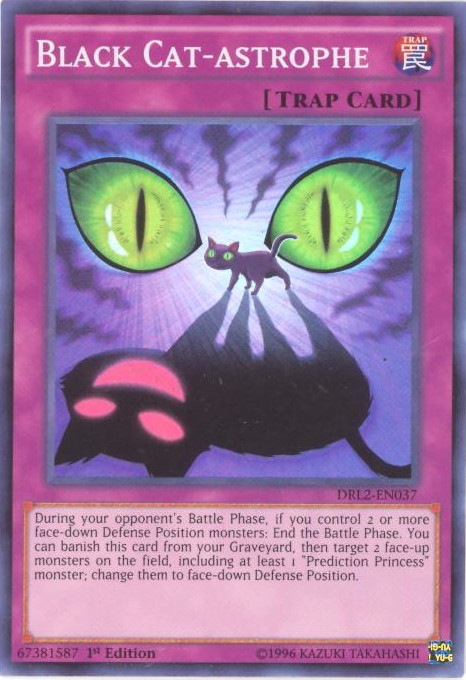 Yu-Gi-Oh Card - DRL2-EN037 - BLACK CAT-ASTROPHE (super rare holo ...