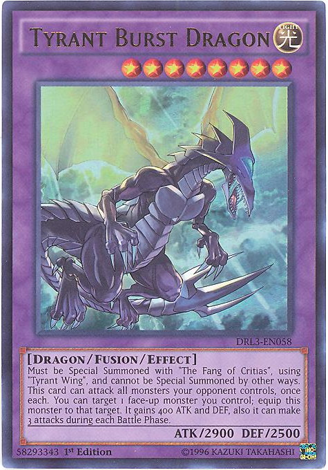 Yu-Gi-Oh Card - DRL3-EN058 - TYRANT BURST DRAGON (ultra rare holo ...