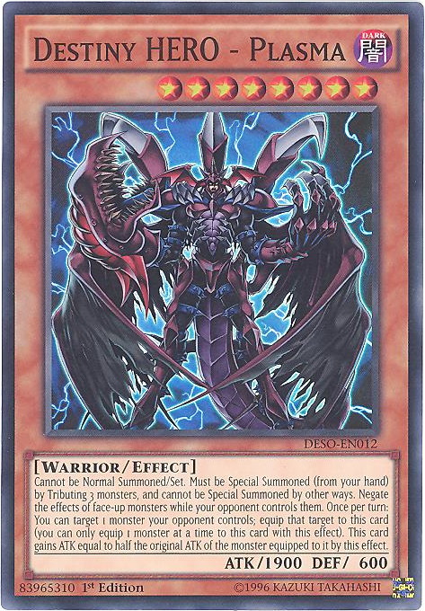 Yu-Gi-Oh Card - DESO-EN012 - DESTINY HERO - PLASMA (super rare holo ...
