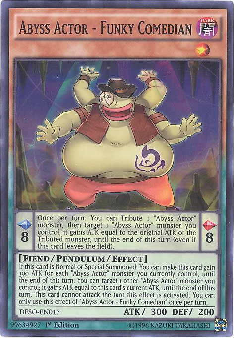 Yu-Gi-Oh Card - DESO-EN017 - ABYSS ACTOR - FUNKY COMEDIAN (super rare ...