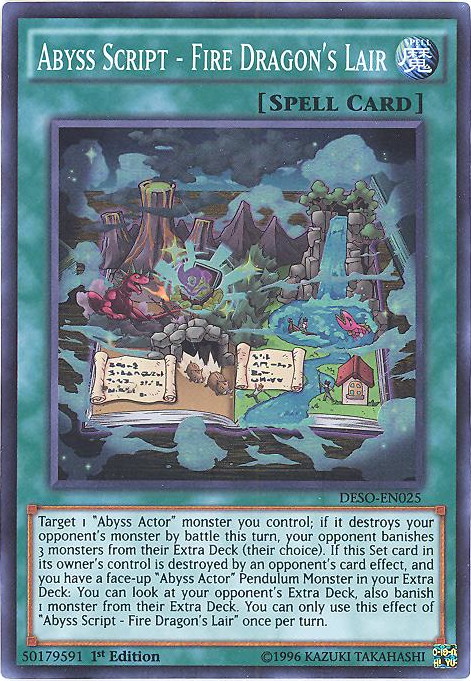 Yu-Gi-Oh Card - DESO-EN025 - ABYSS SCRIPT - FIRE DRAGON'S LAIR (super ...