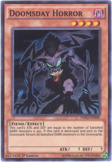 Yu-Gi-Oh Card - DESO-EN049 - DOOMSDAY HORROR (super rare holo ...