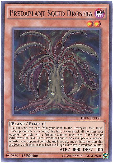 YU-GI-OH CARD: PREDAPLANT SQUID DROSERA - SUPER RARE - FUEN-EN008 1ST ...