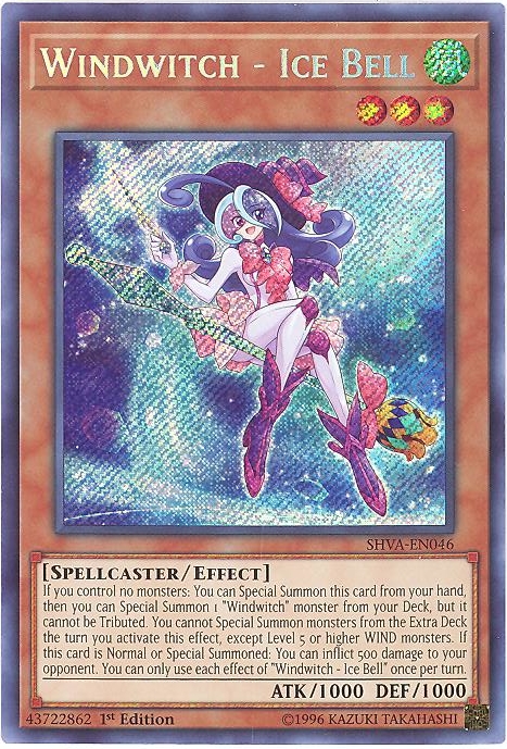Yu-Gi-Oh Card - SHVA-EN046 - WINDWITCH - ICE BELL (secret rare holo ...