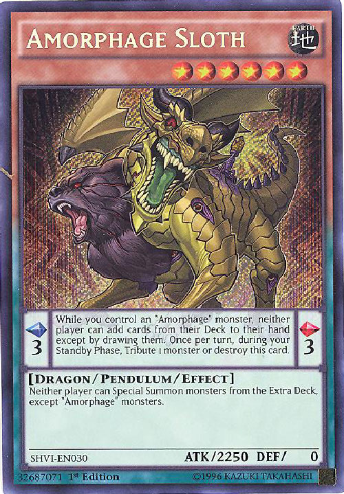 Yu-Gi-Oh Card - SHVI-EN030 - AMORPHAGE SLOTH (secret rare holo ...