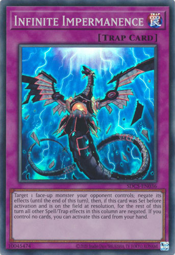 Yu-Gi-Oh Card - SDCS-EN036 - INFINITE IMPERMANENCE (super rare holo ...