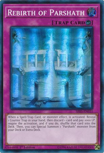 Yu-Gi-Oh Card - SR05-EN031 - REBIRTH OF PARSHATH (super rare holo ...