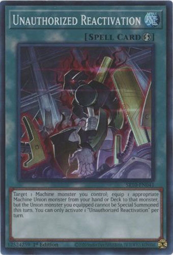 Yu-Gi-Oh Card - SR10-EN041 - UNAUTHORIZED REACTIVATION (super rare holo ...