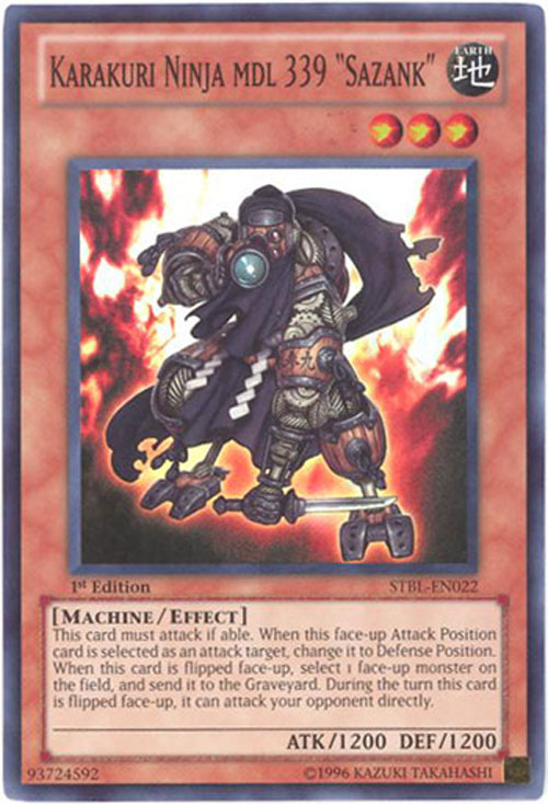 Yu-Gi-Oh Card - STBL-EN022 - KARAKURI NINJA MDL 339 SAZANK (super rare holo): BBToyStore.com ...