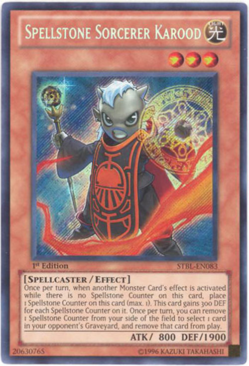 Yu-Gi-Oh Card - STBL-EN083 - SPELLSTONE SORCERER KAROOD (secret rare ...