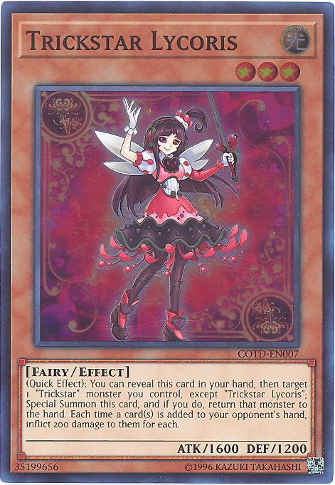 Yu-Gi-Oh Card - COTD-EN007 - TRICKSTAR LYCORIS (super rare holo): BBToyStore.com - Toys, Plush ...