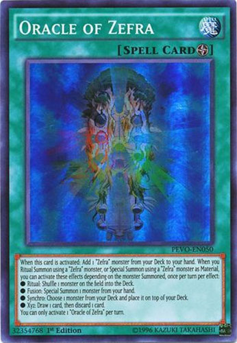 Yu-Gi-Oh Card - PEVO-EN050 - ORACLE OF ZEFRA (super rare holo ...