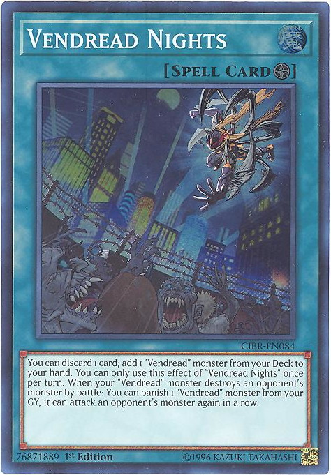 Yu-Gi-Oh Card - CIBR-EN084 - VENDREAD NIGHTS (super rare holo ...