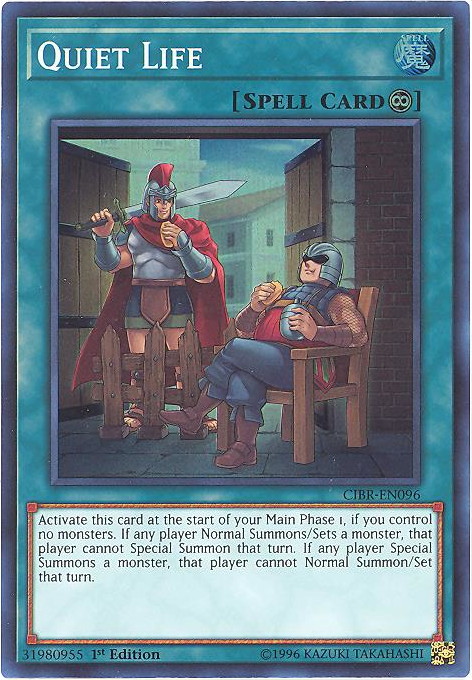 Yu-Gi-Oh Card - CIBR-EN096 - QUIET LIFE (super rare holo): BBToyStore ...