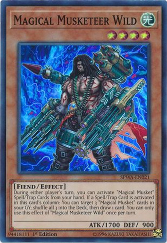 Yu-Gi-Oh Card - SPWA-EN021 - MAGICAL MUSKETEER WILD (super rare holo): BBToyStore.com - Toys ...