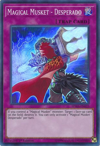 Yu-Gi-Oh Card - SPWA-EN025 - MAGICAL MUSKET - DESPERADO (super rare holo): BBToyStore.com - Toys ...