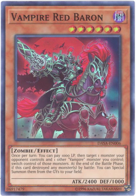 Yu-Gi-Oh Card - DASA-EN006 - VAMPIRE RED BARON (super rare holo ...