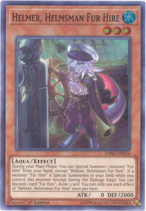 Yu-Gi-Oh Card - DASA-EN016 - HELMER, HELMSMAN FUR HIRE (super rare holo ...