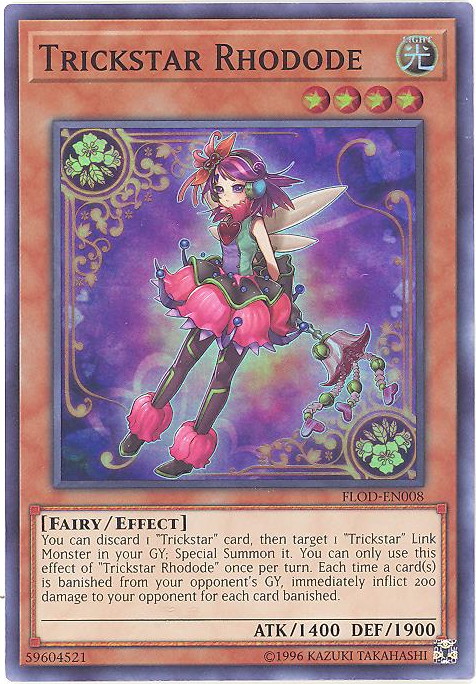 Yu-Gi-Oh Card - FLOD-EN008 - TRICKSTAR RHODODE (super rare holo): BBToyStore.com - Toys, Plush ...