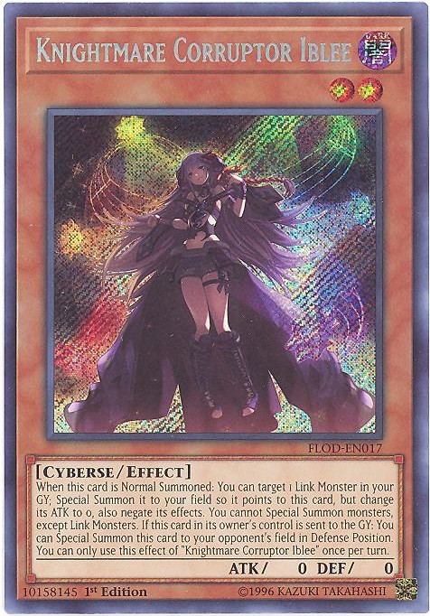 Yu-Gi-Oh Card - FLOD-EN017 - KNIGHTMARE CORRUPTOR IBLEE (secret rare ...