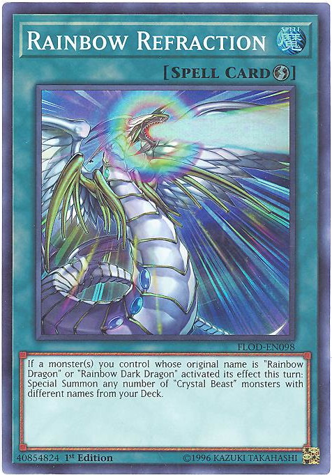 Yu-Gi-Oh Card - FLOD-EN098 - RAINBOW REFRACTION (super rare holo ...