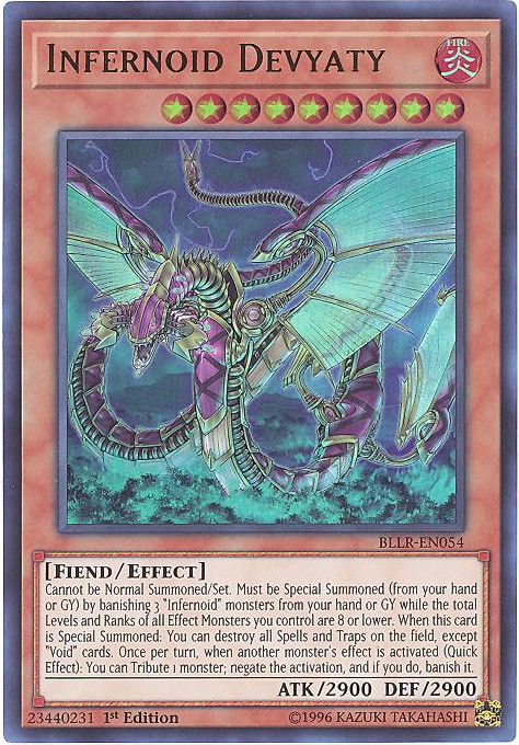 Yu-Gi-Oh Card - BLLR-EN054 - INFERNOID DEVYATY (ultra rare holo ...