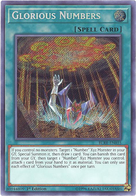 Yu-Gi-Oh Card - BLRR-EN035 - GLORIOUS NUMBERS (secret rare Yu-Gi-Oh Card - BLRR-EN035 - GLORIOUS NUMBERS (secret rare
