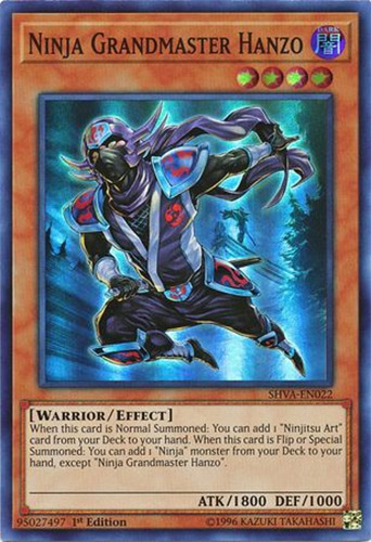 Yu-Gi-Oh Card - SHVA-EN022 - NINJA GRANDMASTER HANZO (super rare holo ...