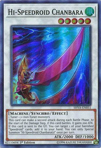 Yu-Gi-Oh Card - SHVA-EN051 - HI-SPEEDROID CHANBARA (super rare holo ...