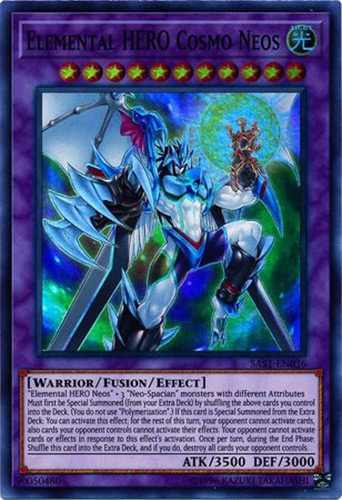 Yu-Gi-Oh Card - SAST-EN036 - ELEMENTAL HERO COSMO NEOS (super rare holo ...