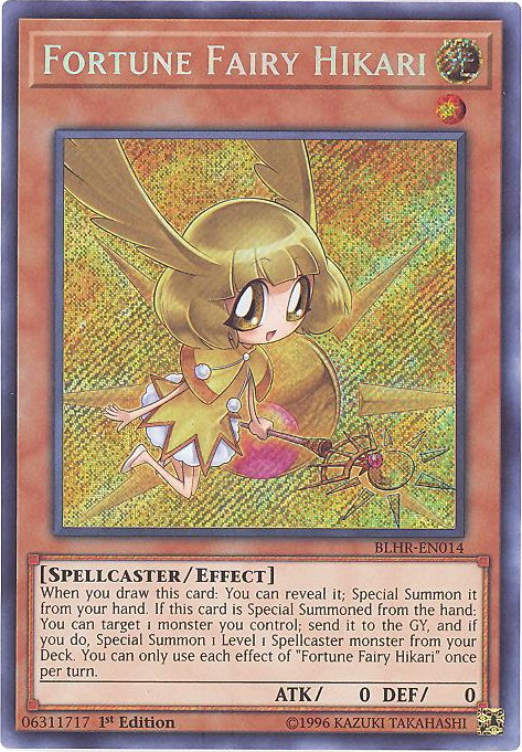 Yu-Gi-Oh Card - BLHR-EN014 - FORTUNE FAIRY HIKARI (secret rare holo ...
