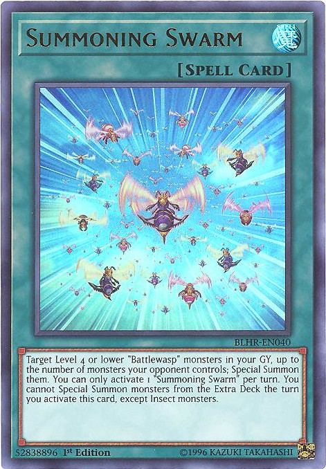Yu-Gi-Oh Card - BLHR-EN040 - SUMMONING SWARM (ultra rare holo ...
