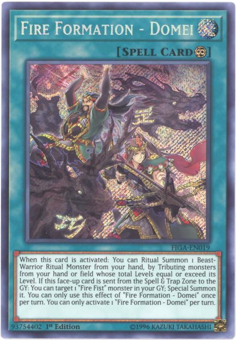 Yu-Gi-Oh Card - FIGA-EN019 - FIRE FORMATION - DOMEI (secret rare holo ...