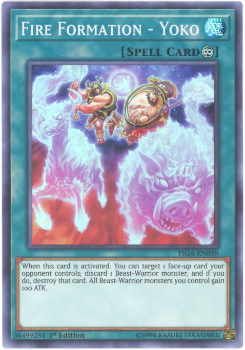 Yu-Gi-Oh Card - FIGA-EN030 - FIRE FORMATION - YOKO (super rare holo ...