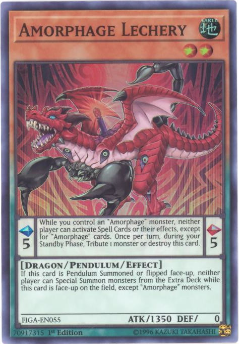 Yu-Gi-Oh Card - FIGA-EN055 - AMORPHAGE LECHERY (super rare holo ...
