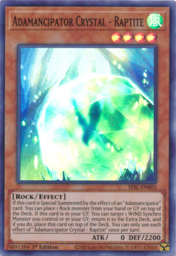 Yu-Gi-Oh Card - SESL-EN005 - ADAMANCIPATOR CRYSTAL - RAPTITE (super ...