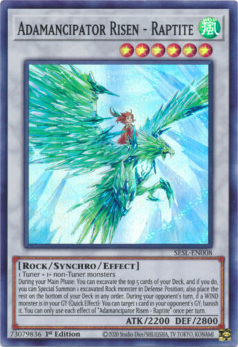 Yu-Gi-Oh Card - SESL-EN008 - ADAMANCIPATOR RISEN - RAPTITE (super rare ...