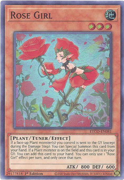 Yu-Gi-Oh Card - ETCO-EN081 - ROSE GIRL (super rare holo): BBToyStore ...