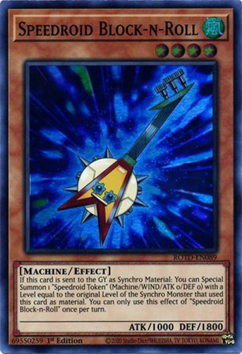 Yu-Gi-Oh Card - ROTD-EN089 - SPEEDROID BLOCK-N-ROLL (super rare holo ...