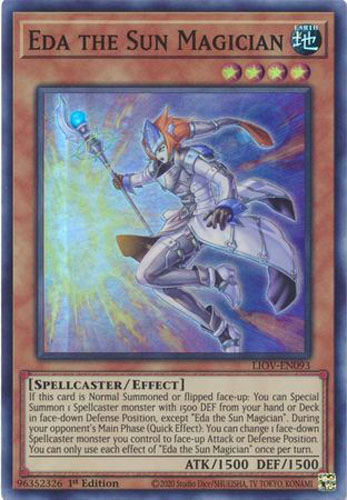 Yu-Gi-Oh Card - LIOV-EN093 - EDA THE SUN MAGICIAN (super rare holo ...