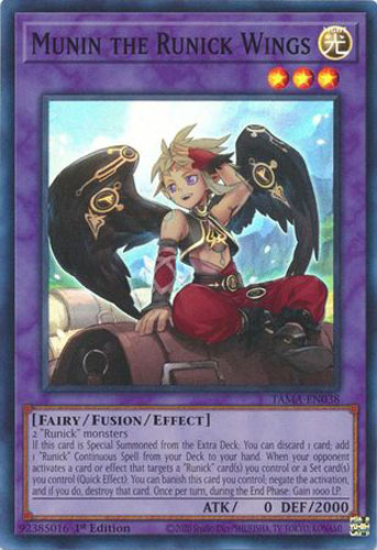 Yu-Gi-Oh Card - TAMA-EN038 - MUNIN THE RUNICK WINGS (super rare holo ...