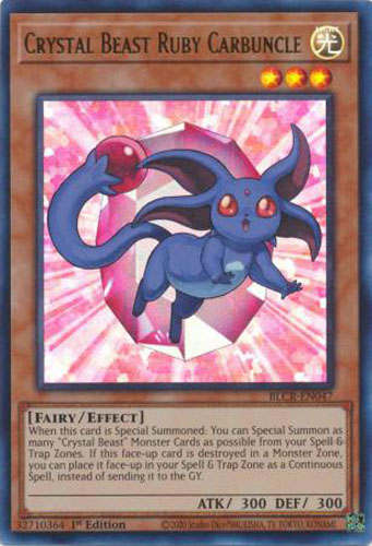 Yu-Gi-Oh Card - BLCR-EN049 - CRYSTAL BEAST RUBY CARBUNCLE (ultra rare ...