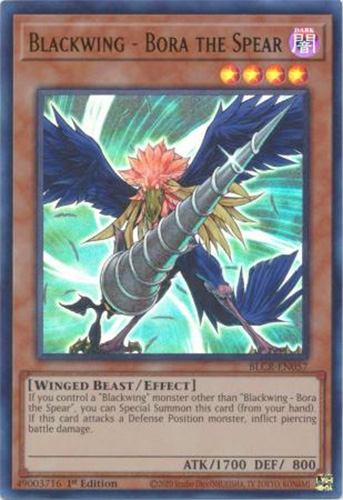 Yu-Gi-Oh Card - BLCR-EN057 - BLACKWING - BORA THE SPEAR (ultra rare ...