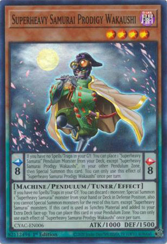 Yu-Gi-Oh Card - CYAC-EN006 - SUPERHEAVY SAMURAI PRODIGY WAKAUSHI (super rare holo): BBToyStore ...