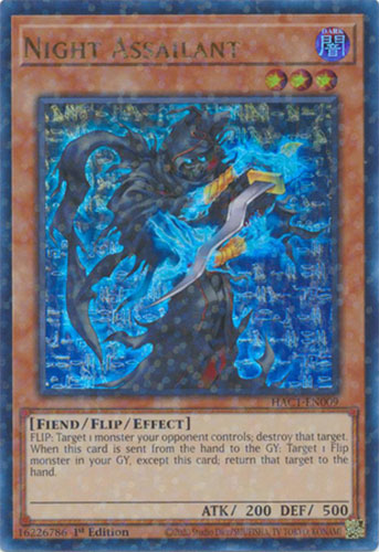 Yu-Gi-Oh Card - HAC1-EN009 - NIGHT ASSAILANT (ultra rare parallel holo ...