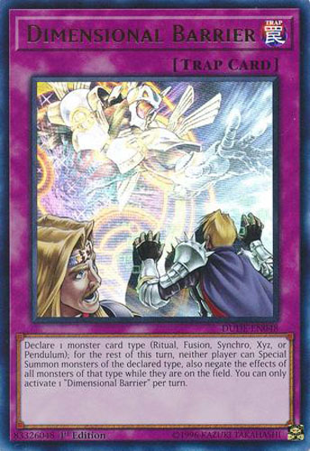 Yu-Gi-Oh Card - DUDE-EN048 - DIMENSIONAL BARRIER (ultra rare holo ...