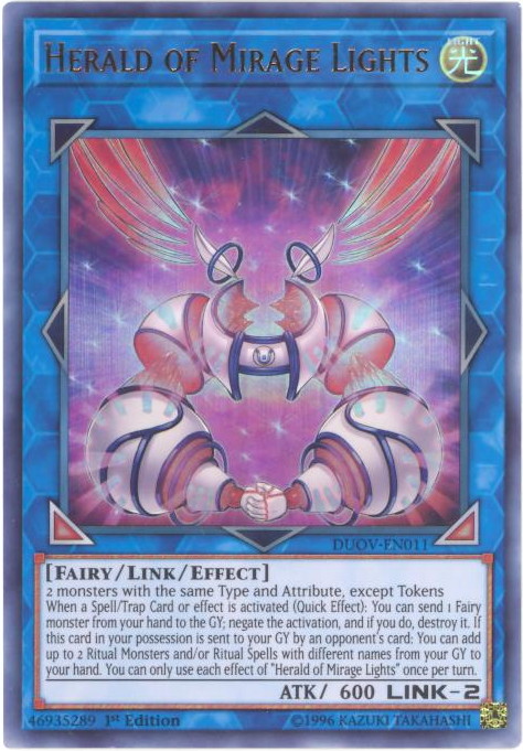 Yu-Gi-Oh Card - DUOV-EN011 - HERALD OF MIRAGE LIGHTS (ultra rare holo ...