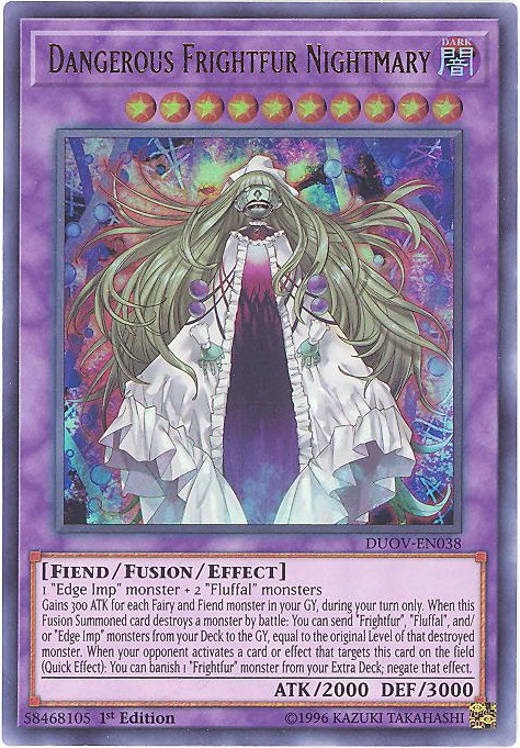 Yu-Gi-Oh Card - DUOV-EN038 - DANGEROUS FRIGHTFUR NIGHTMARY (ultra rare ...