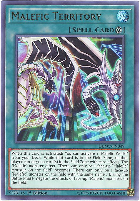 Yu-Gi-Oh Card - DUOV-EN049 - MALEFIC TERRITORY (ultra rare holo ...